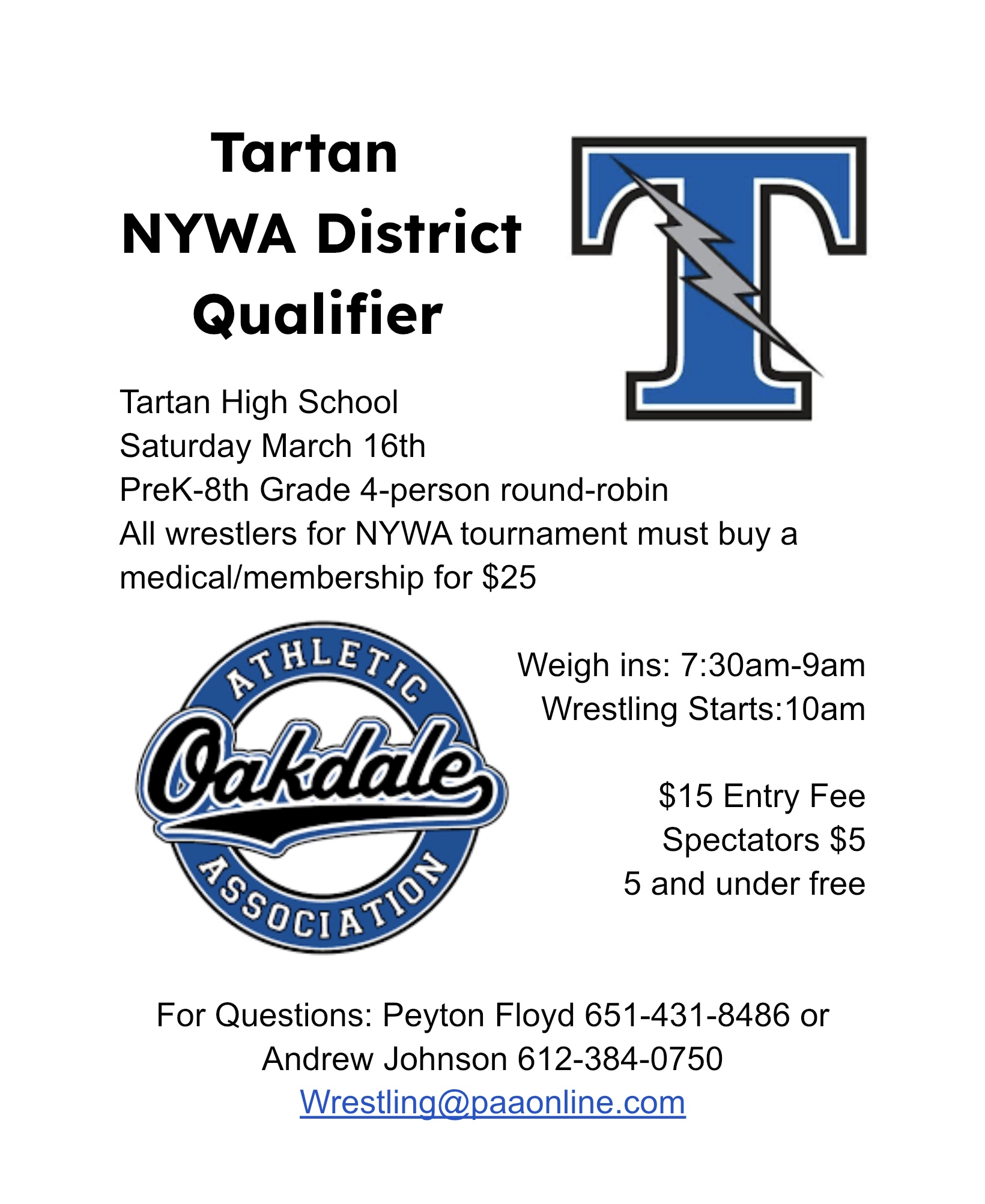Tournament Calendar – NYWA – Northland Youth Wrestling Association